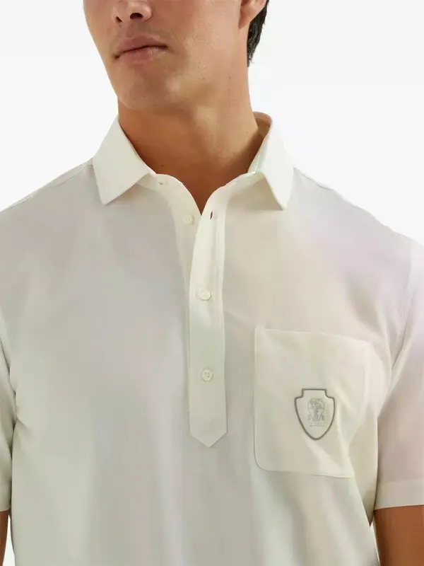 Brunello Cucinelli Logo-appliqué Polo Shirt - White