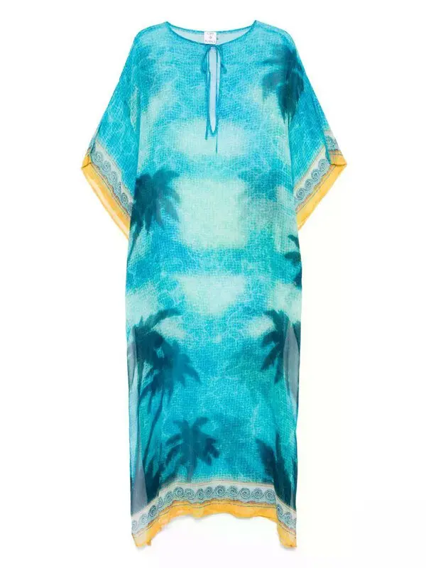 Casablanca Silk Chiffon Maxi Dress - Blue