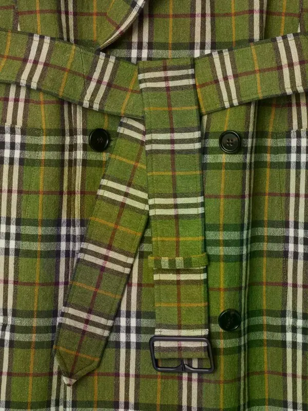Burberry Checked Long Trench Coat