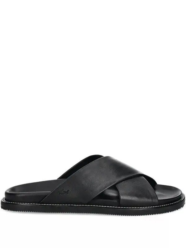 Paul & Shark Leather Slides - Black
