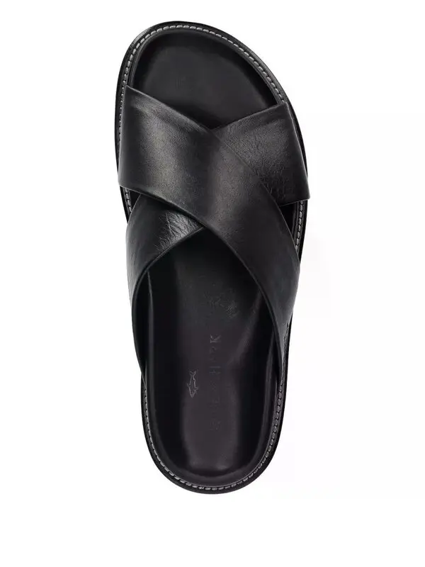 Paul & Shark Leather Slides - Black