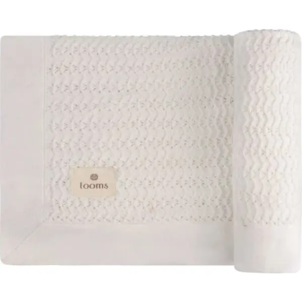 ELY'S & CO. Looms Wave Collectionknit Pointelle Blanket - Ivory