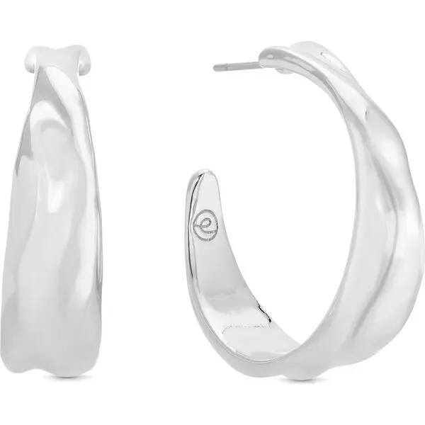 Ettika Liquid Luxe Hoop Earrings - Silver