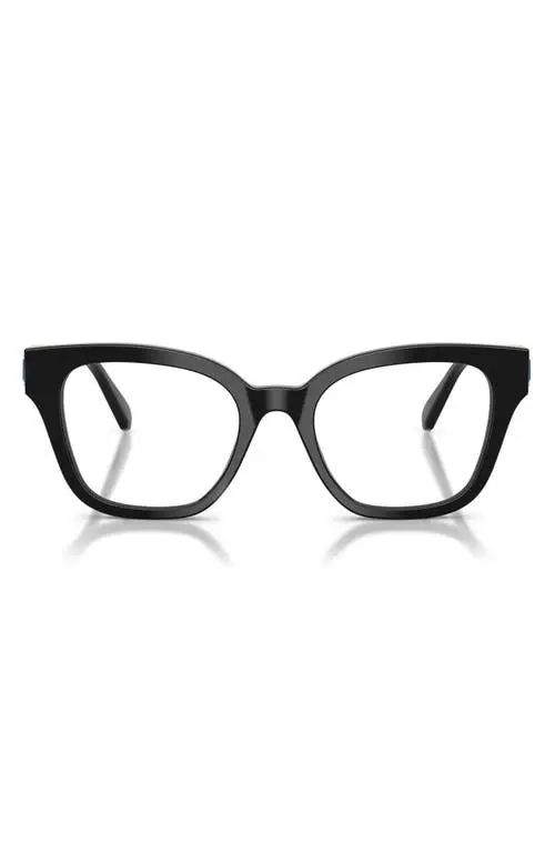 SWAROVSKI 50mm Square Eyeglasses - Black/demo Lens
