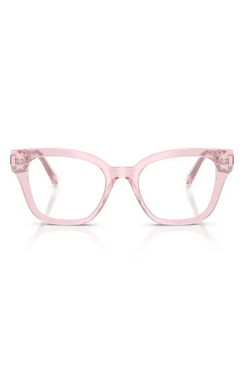 SWAROVSKI 50mm Square Eyeglasses - Transparent Pink /demo Lens