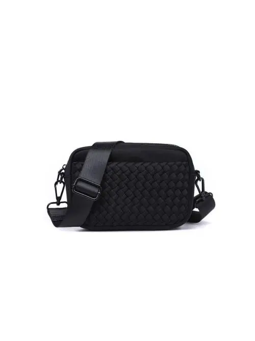 SOL AND SELENE Inspiration Woven Crossbody Bag - Black