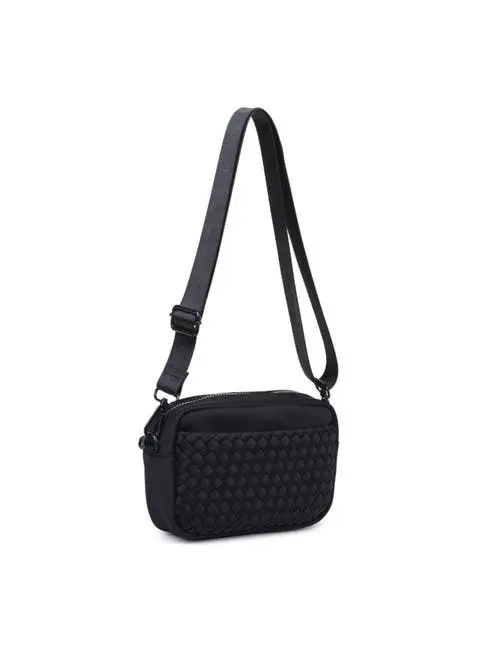 SOL AND SELENE Inspiration Woven Crossbody Bag - Black