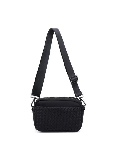 SOL AND SELENE Inspiration Woven Crossbody Bag - Black