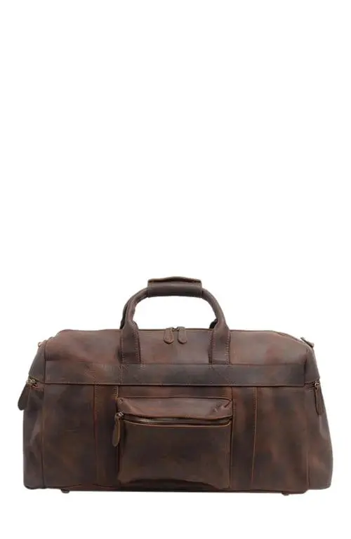 STEEL HORSE LEATHER Asta Weekender Duffle Bag - Dark Brown