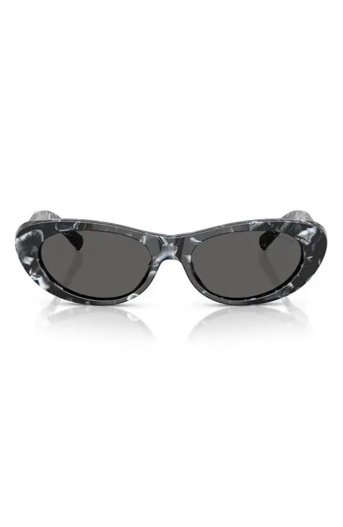 Tiffany & Co. 55mm Oval Sunglasses - Havana Madreperla / Dark Grey