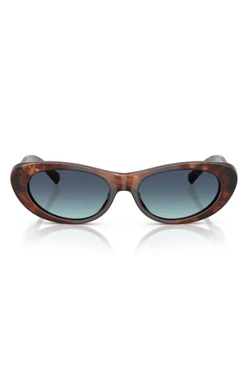 Tiffany & Co. 55mm Oval Sunglasses - Spotted Brown /azure Blue
