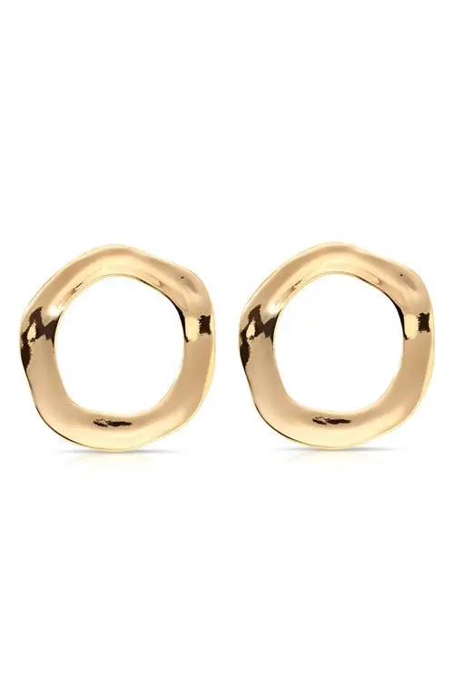 Ettika Open Circle Drop Earrings - Gold