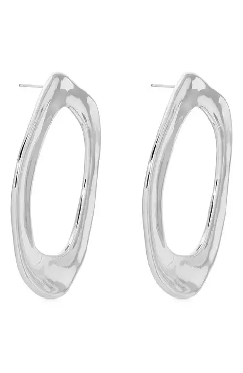 Ettika Open Circle Drop Earrings - Silver