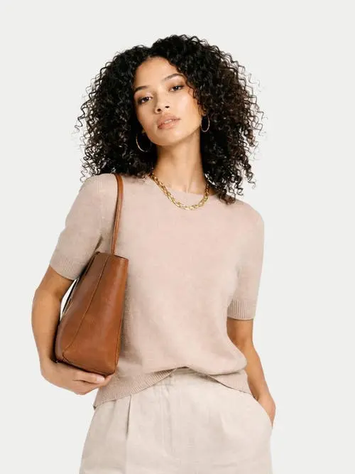 Gobi Cashmere Crew Neck Knit Top