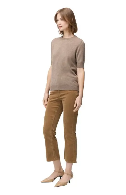 GOBI MONGOLIAN CASHMERE Crew Neck Cashmere Top - Taupe