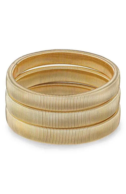Ettika Set Of 3 Stretch Cuff Bracelets - Gold