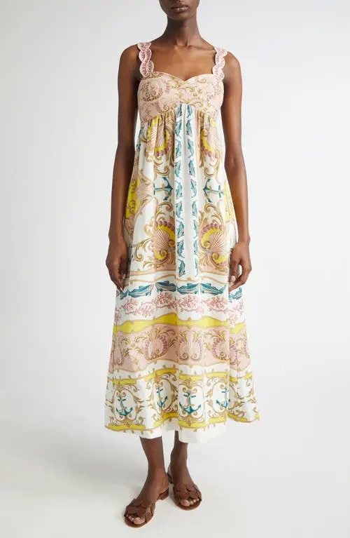 Farm Rio Maritime Magic Linen-Blend Sundress In Off-White - 65% Off |  Editorialist