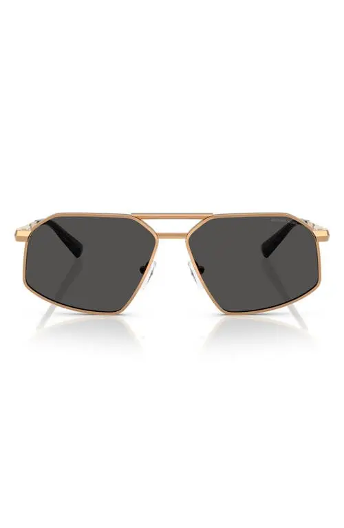 Michael Kors 60mm Irregular Sunglasses - Beige Gold / Dark Grey Solid
