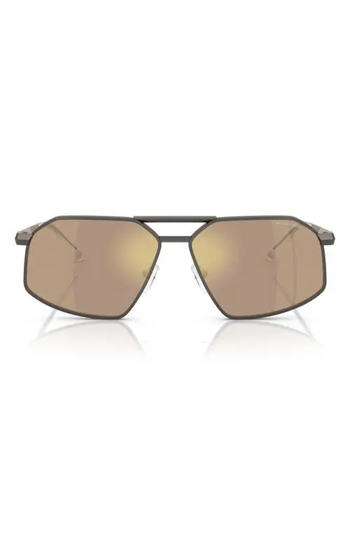 Michael Kors 60mm Irregular Sunglasses - Matte Gunmetal /husk Mirror