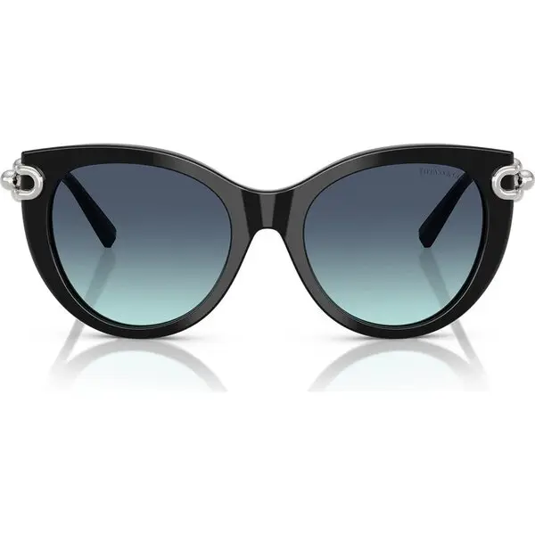 Tiffany & Co. 53mm Butterfly Sunglasses - Black/azure Gradient Blue