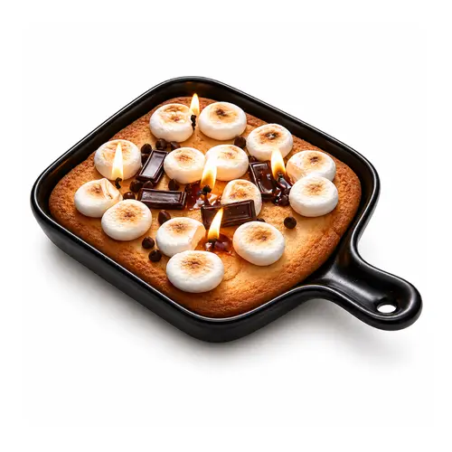 SOUTHLAKE GIFTS Skillet S’more Candle - Light Brown / White