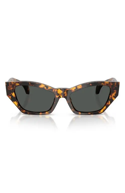 Versace 53mm Cat Eye Sunglasses - Havana Tortoise / Dark Grey