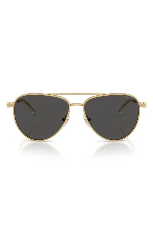 SWAROVSKI 59mm Pilot Sunglasses - Gold / Dark Grey
