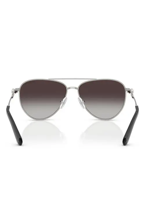 SWAROVSKI 59mm Pilot Sunglasses - Silver/gradient Grey