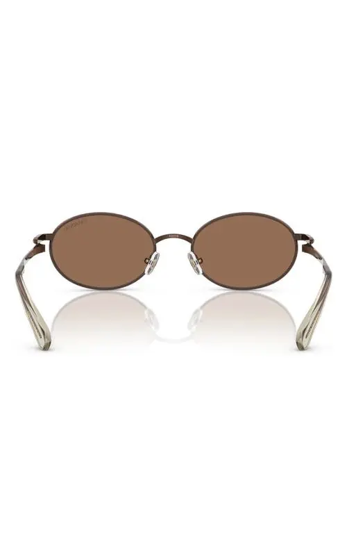 SWAROVSKI 53mm Oval Sunglasses - Brown / Dark Brown