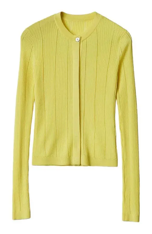GOBI MONGOLIAN CASHMERE Cashmere Silk Hidden Button Cardigan - Blazzing Yellow