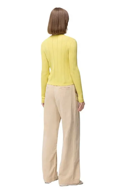 GOBI MONGOLIAN CASHMERE Cashmere Silk Hidden Button Cardigan - Blazzing Yellow