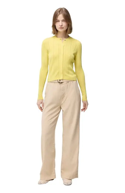 GOBI MONGOLIAN CASHMERE Cashmere Silk Hidden Button Cardigan - Blazzing Yellow