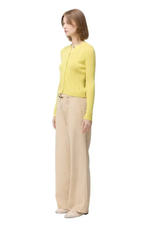 GOBI MONGOLIAN CASHMERE Cashmere Silk Hidden Button Cardigan - Blazzing Yellow