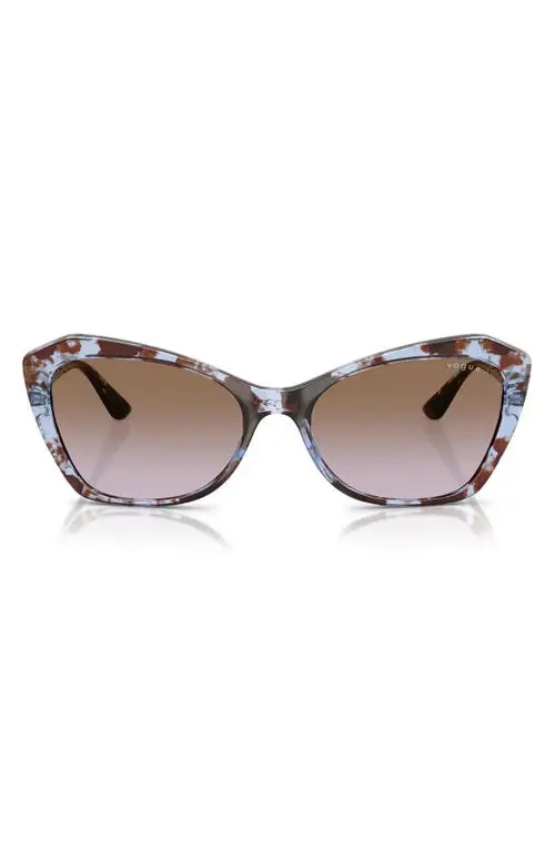 VOGUE 56mm Cat Eye Sunglasses - Blue Havana