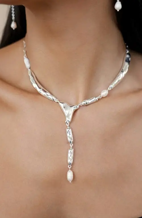 Ettika Freshwater Pearl Lariat Necklace