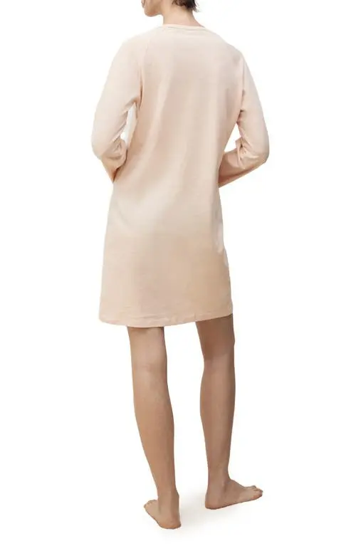 Mango Long Sleeve Cotton Nightgown - Salmon