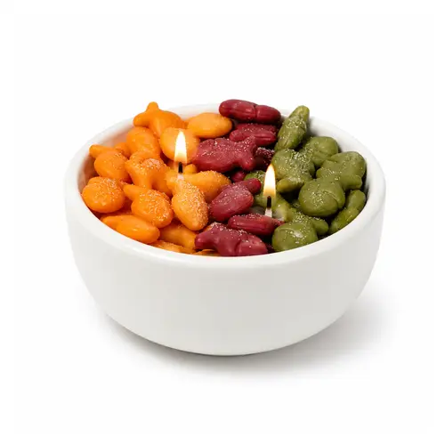 SOUTHLAKE GIFTS Fish & Crackers Candle Bowl - Multi-color