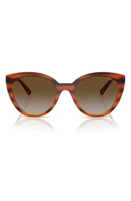 VOGUE 53mm Polarized Cat Eye Sunglasses - Havana