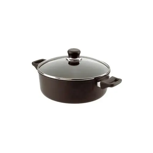 SCANPAN Classic 4.5 Quart Low Sauce Pot With Lid - Black