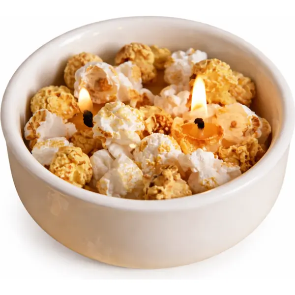 SOUTHLAKE GIFTS Popcorn Candle Bowl - Buttery Yellow Popcorn