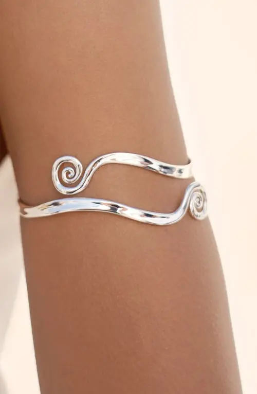 Ettika Aura Swirl Cuff Bracelet - Silver