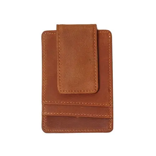 STEEL HORSE LEATHER The Walden | Handmade Leather Front Pocket Wallet With Money Clip - Brown