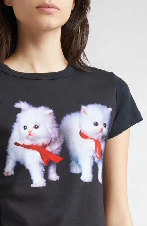 Ashley Williams Two Kittens Graphic Baby T-Shirt - Black