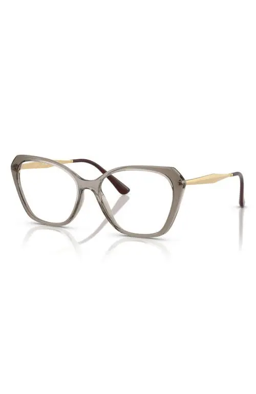 VOGUE 52mm Cat Eye Optical Glasses - Transparent Brown