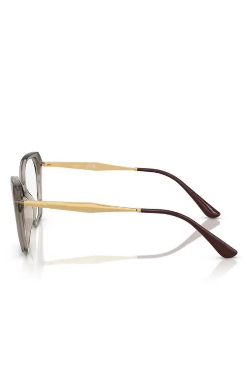 VOGUE 52mm Cat Eye Optical Glasses - Transparent Brown