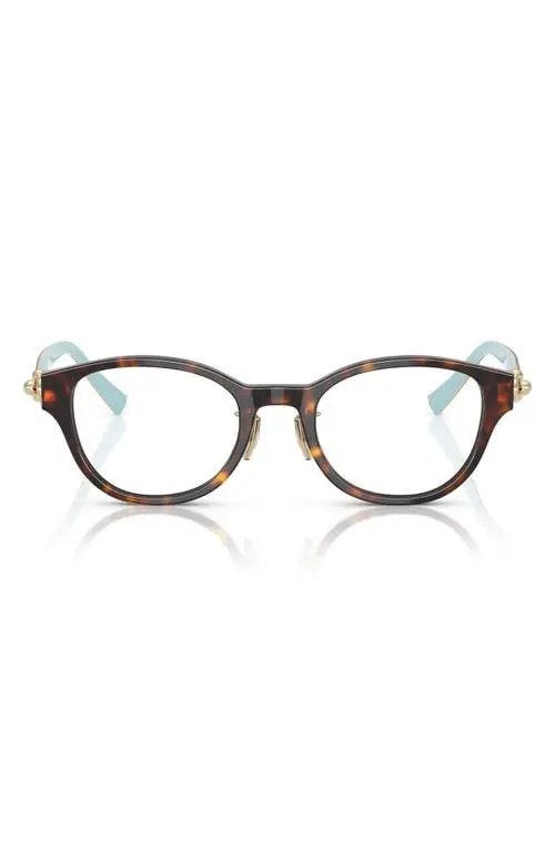 Tiffany & Co. 48mm Round Frame Eyeglasses - Havana