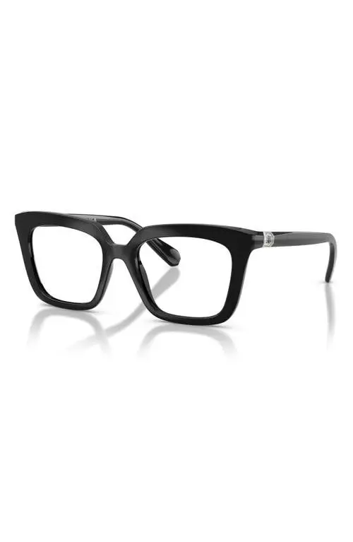 SWAROVSKI 49mm Square Eyeglasses - Black / Demo Lens