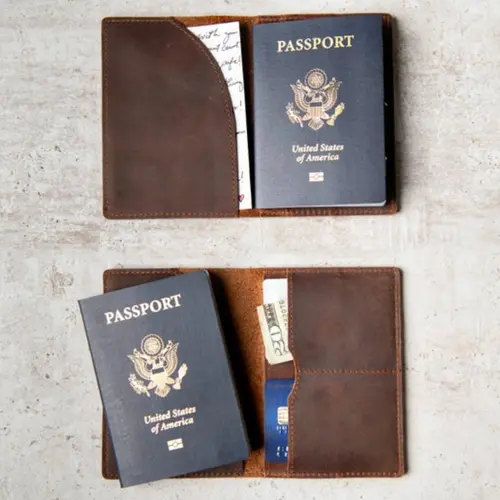STEEL HORSE LEATHER Priam Handmade Leather Passport Cover