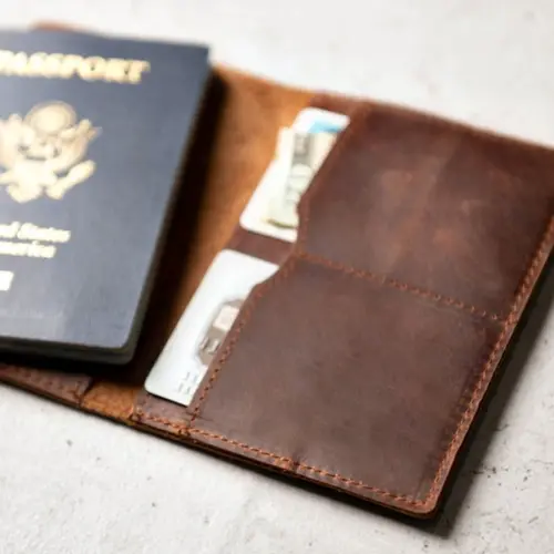 STEEL HORSE LEATHER Priam Handmade Leather Passport Cover