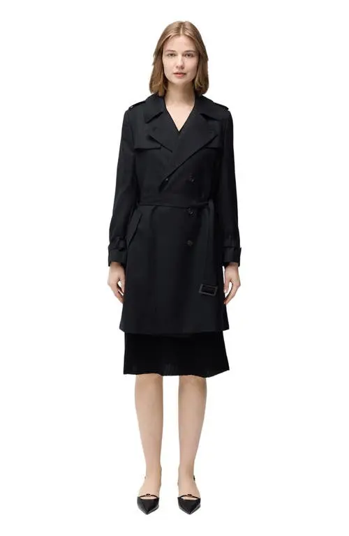 Gobi Cashmere Double Breasted Mongolian Cashmere Trench Coat